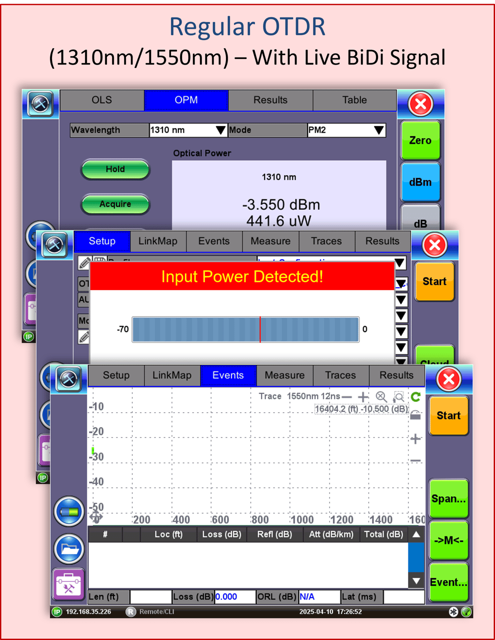 Troubleshooting BiDi Links with OTDRs when Signals are Still Present