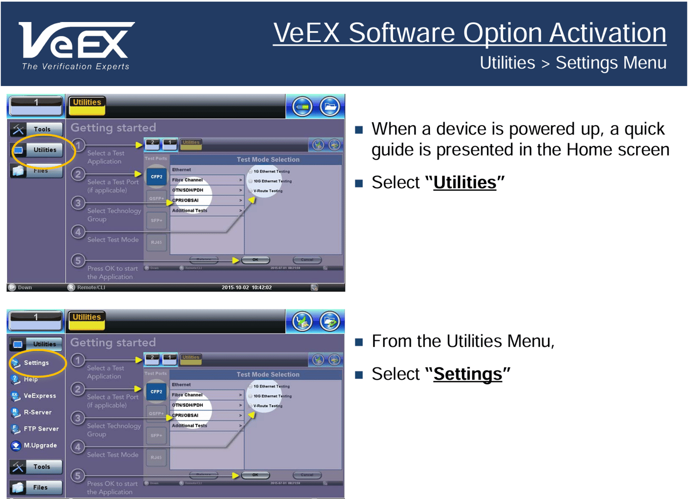 VeEX Software Option (License) Activation Guideline