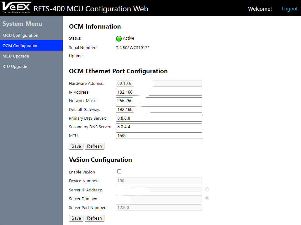 Initial RFTS-400 Configuration | Quick Start Guide